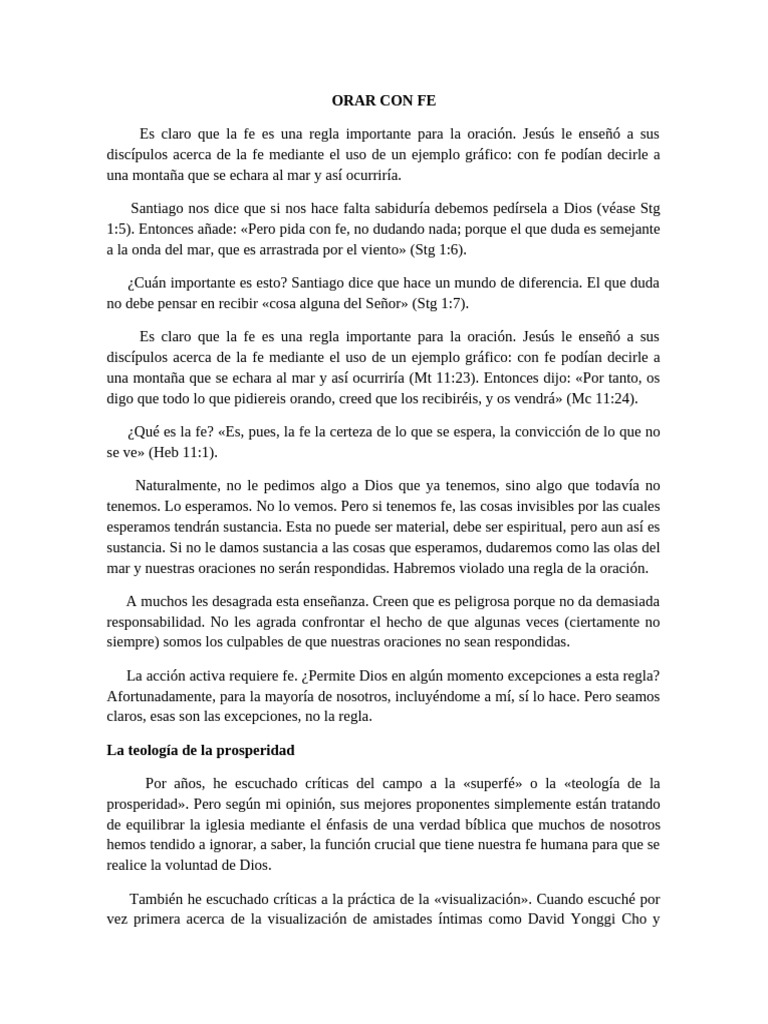 Orar con Fe: Clave para Respuestas | PDF | Oración | Dios