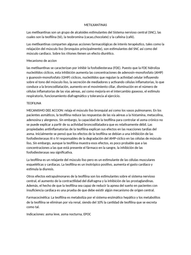 Teofilina | PDF | Asma | Drogas
