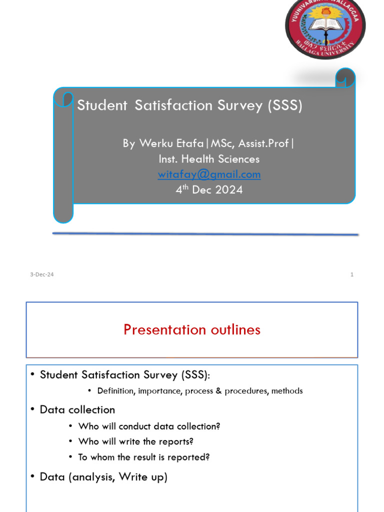 Student Satisfcation Survey, Werku Etafa, 2024 | PDF | Data Analysis | Data