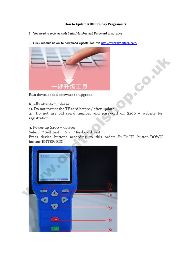 Xtool x100 Pro Key Programmer Update Manual | PDF
