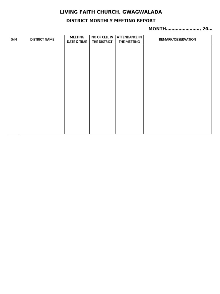 District Monthly Meeting | PDF