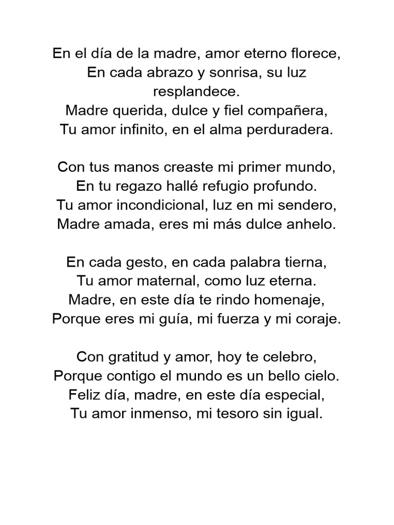 Poema Día de La Madre | PDF