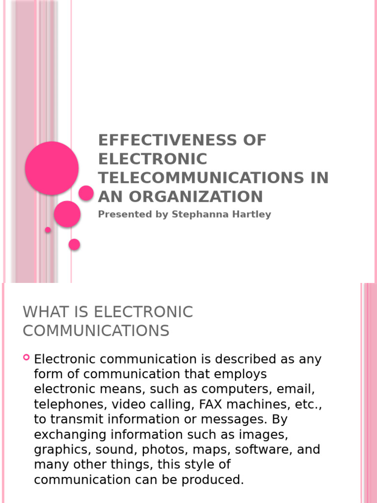 Effectiveness of Electronic Telecommunications in An Organization | PDF ...
