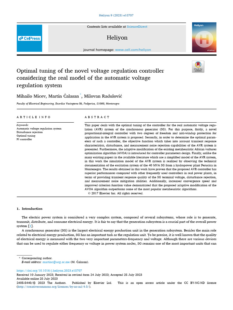 Automatic Voltage Regulation | PDF | Control Theory | Transformer