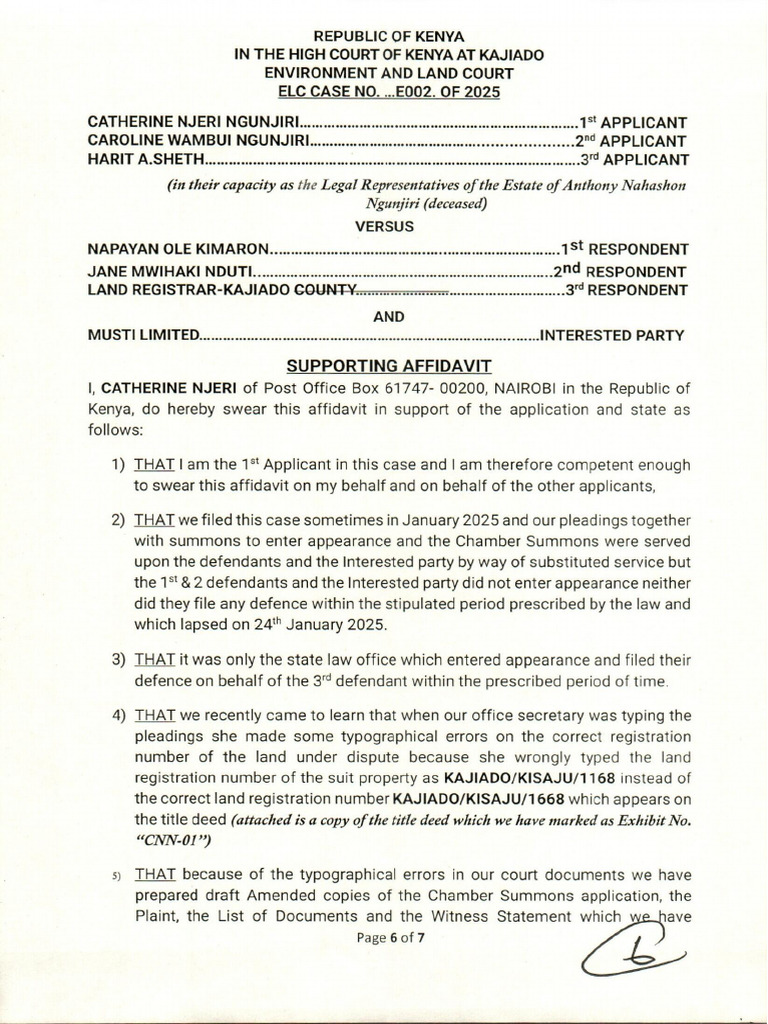 Kisaju Supporting Affidavit | PDF