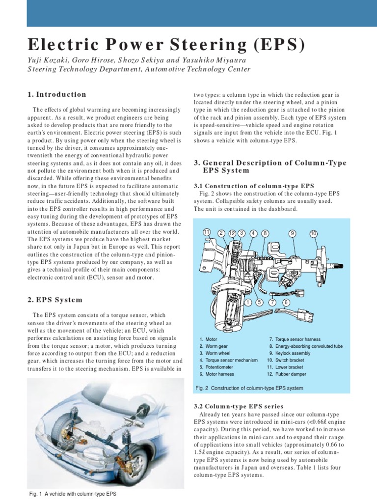 Electric Power Steering System Overview | PDF | Gear | Steering