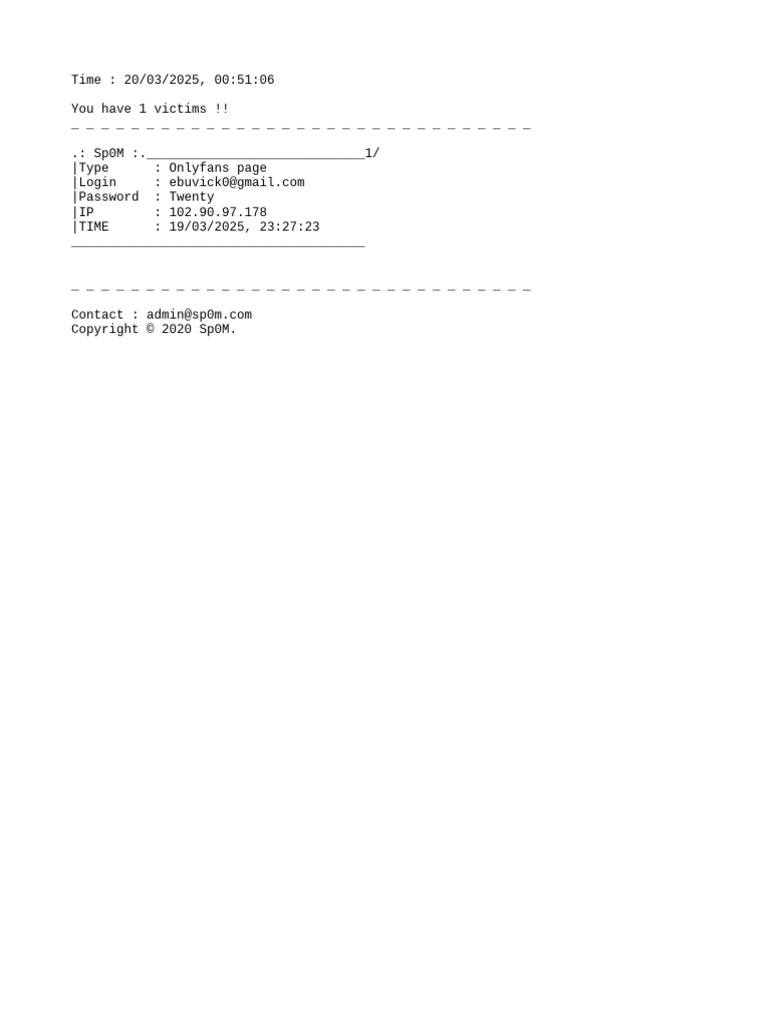 Sp0m Victims (2025_3_19) | PDF