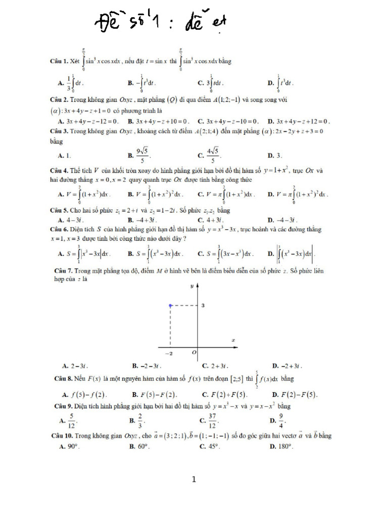 Đề Số 12345 hk2 | PDF