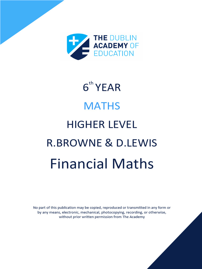 Financial Maths Notes | PDF | Annual Percentage Rate | Interest