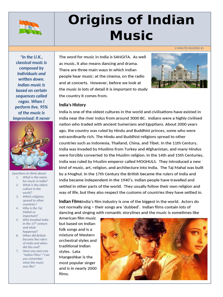 Origins and Elements of Indian Music | PDF | Performing Arts | Musicology