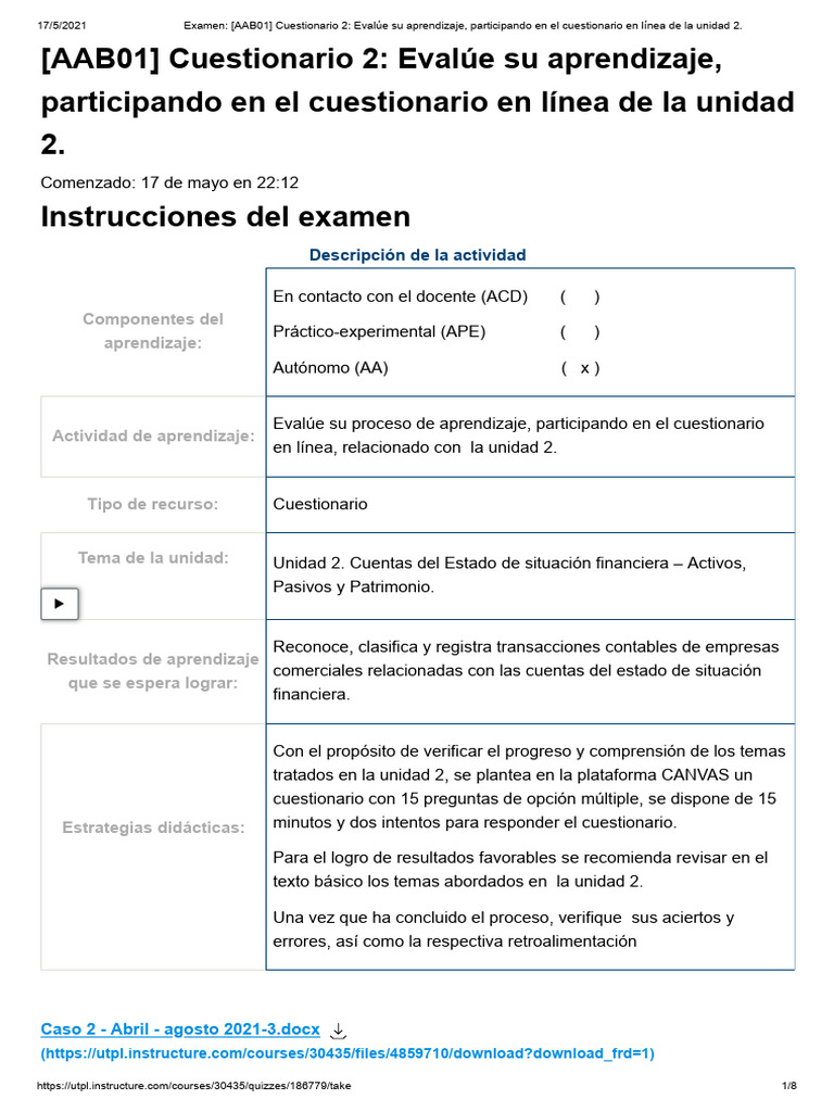 Examen_ [AAB01] Cuestionario 2_ Evalúe su aprendizaje, participando en el cuestionario en línea ...