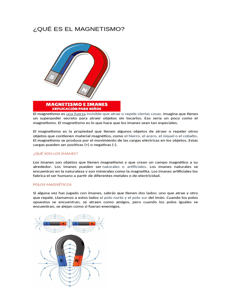 Qué Es El Magnetismo | PDF | Imán | Magnetismo