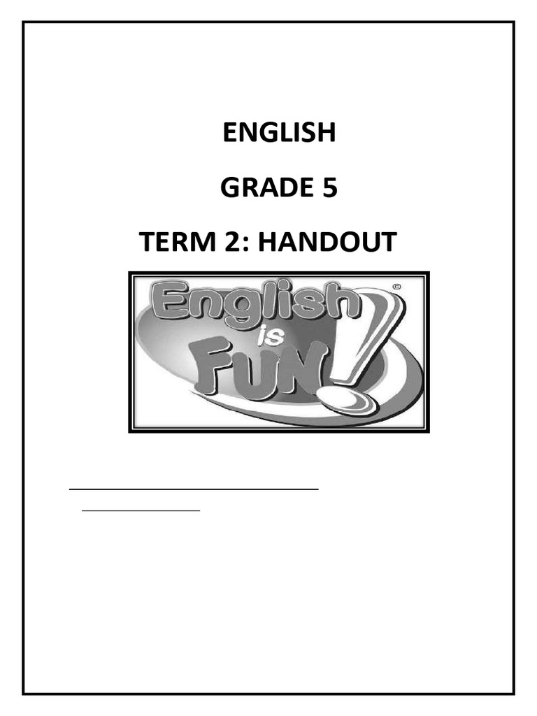 Grade 5 English Grammar Handout | PDF | Grammatical Tense | English ...