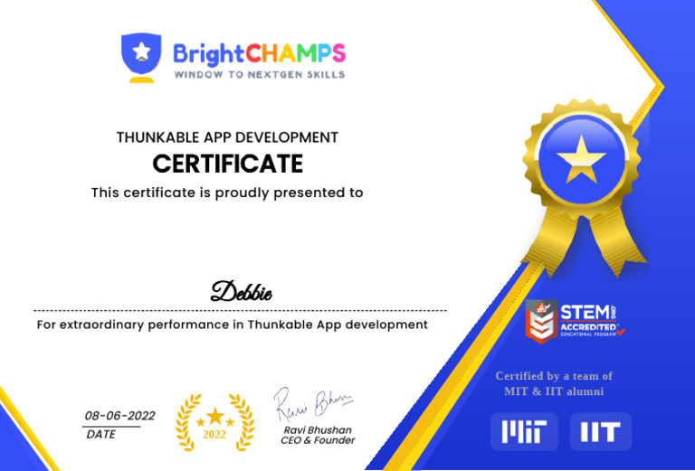Thunkable App Development Certificate | PDF