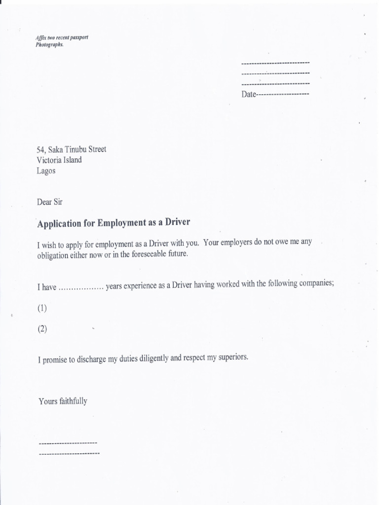 Driver Application Form | PDF