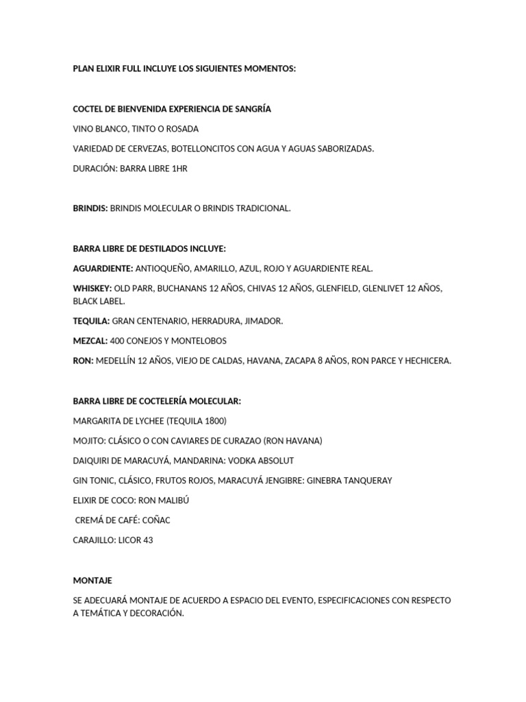 Especificaciones Plan Elixir Full | PDF