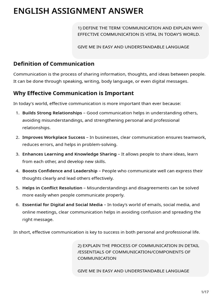 English Assignment Answer | PDF | Communication | Phonetics