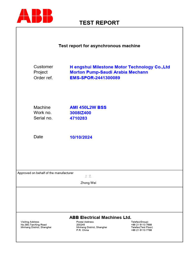 Asynchronous Machine Test Report | PDF | Electric Motor | Insulator ...