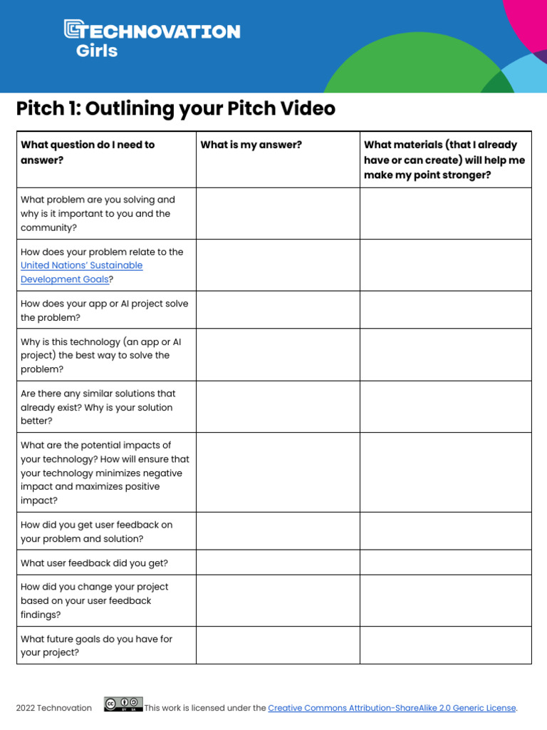 Copy of Pitch 1 - Outlining Your Pitch Video | PDF