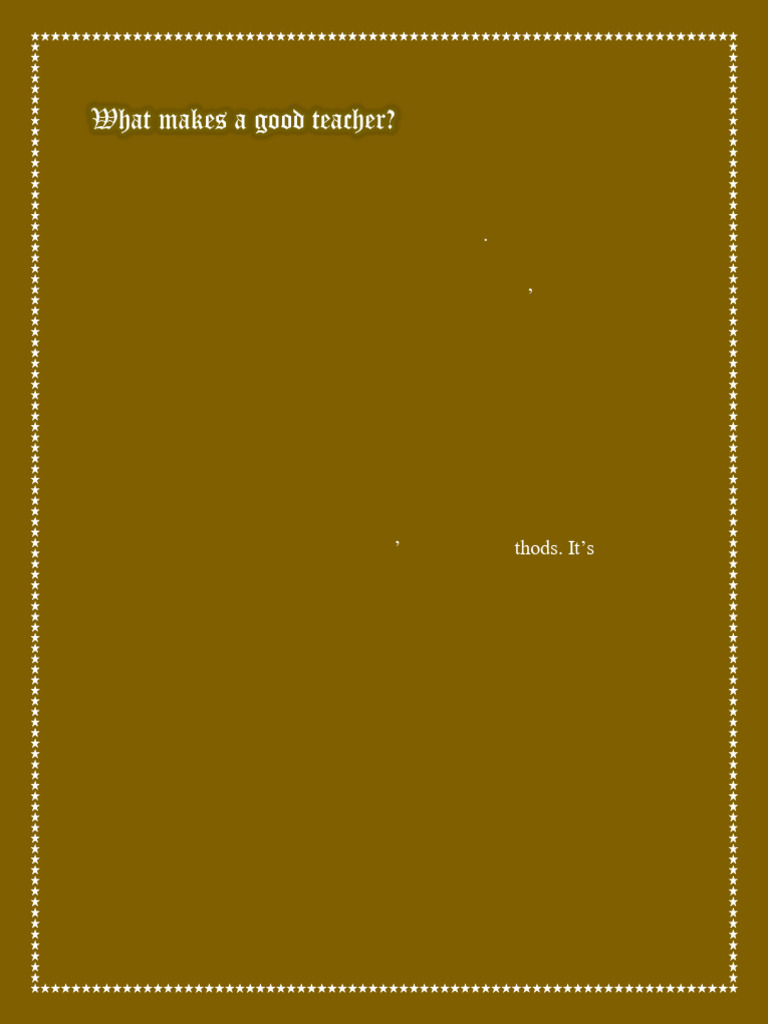 What Makes A Good Teacher | PDF | Teachers | Knowledge