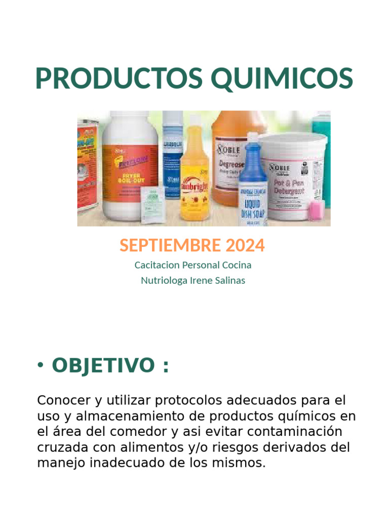 Productos Químicos en la Cocina: Seguridad | PDF | Alimentos ...