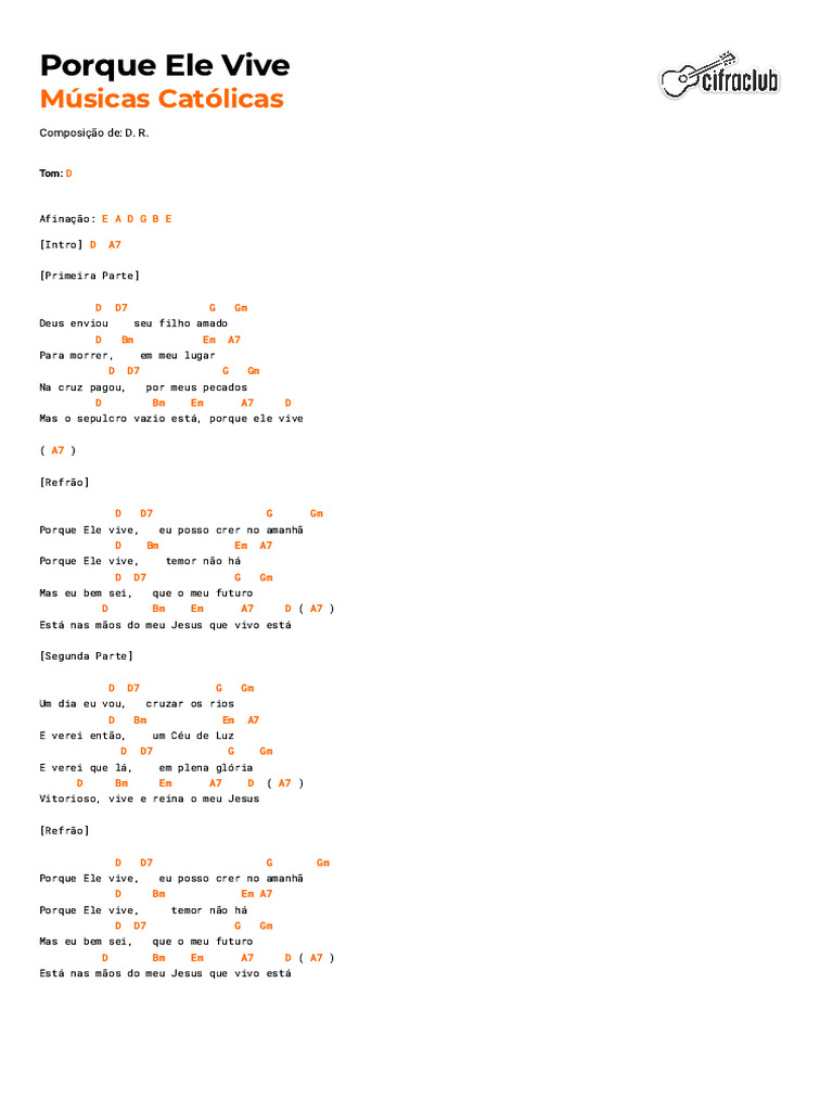 Porque Ele Vive: Letra e Mensagem | PDF
