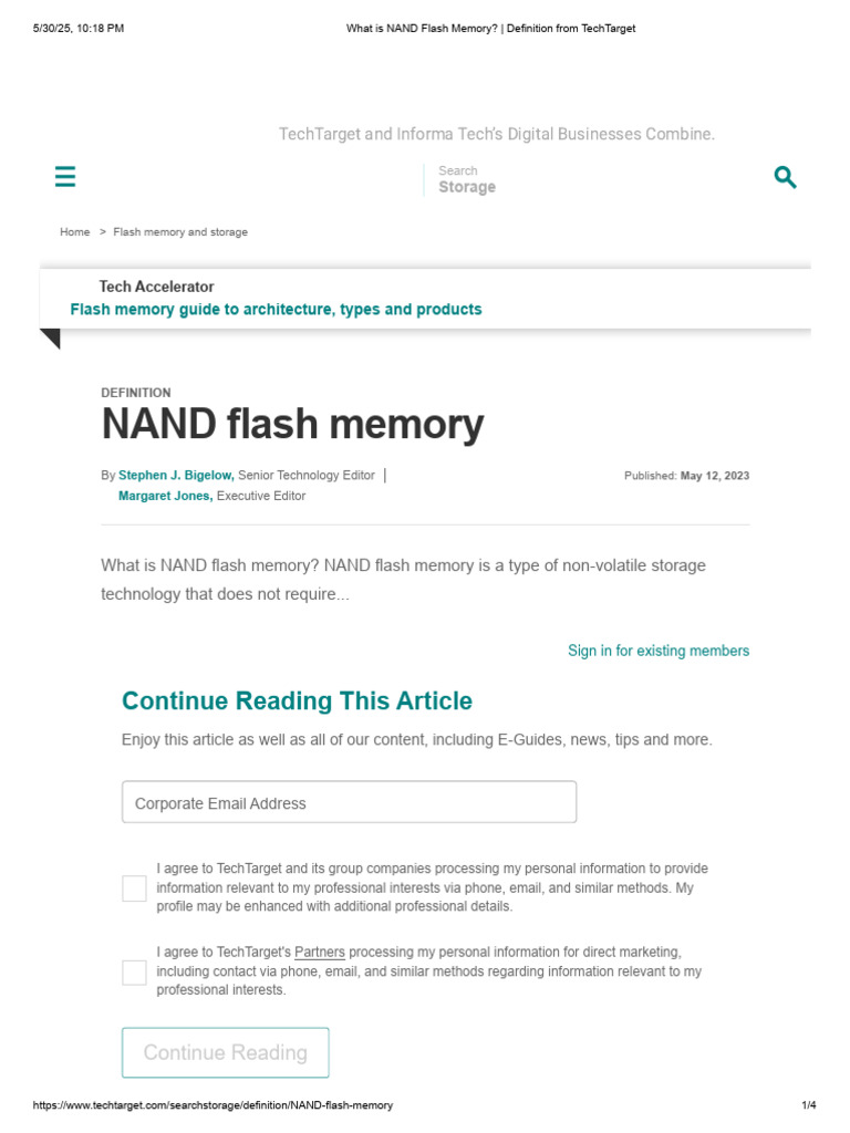 What Is NAND Flash Memory - Definition From TechTarget | PDF | Solid ...