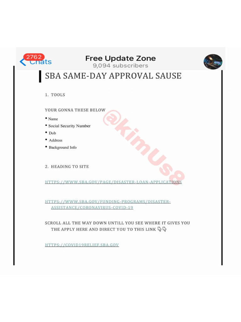 Sba Same Day Approval | PDF