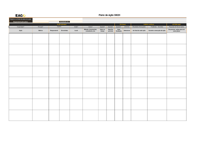 EAG - PLAN - PLANEJADOR ESTRATÉGICO MODELO. | PDF