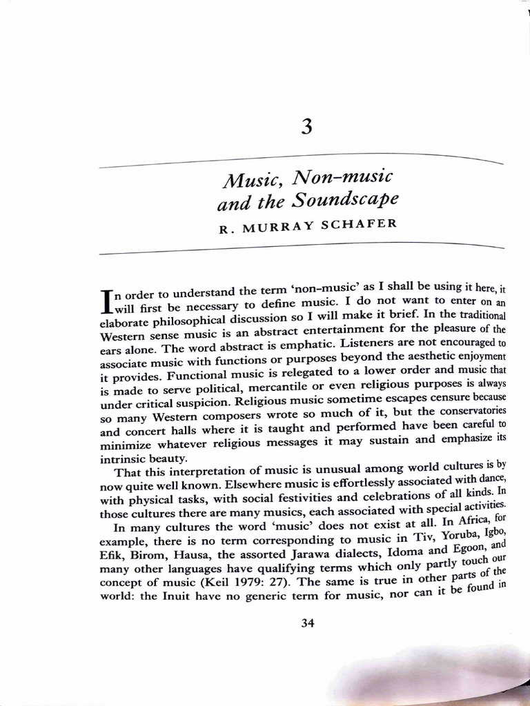 Music, Non-Music, and The Soundscape | PDF