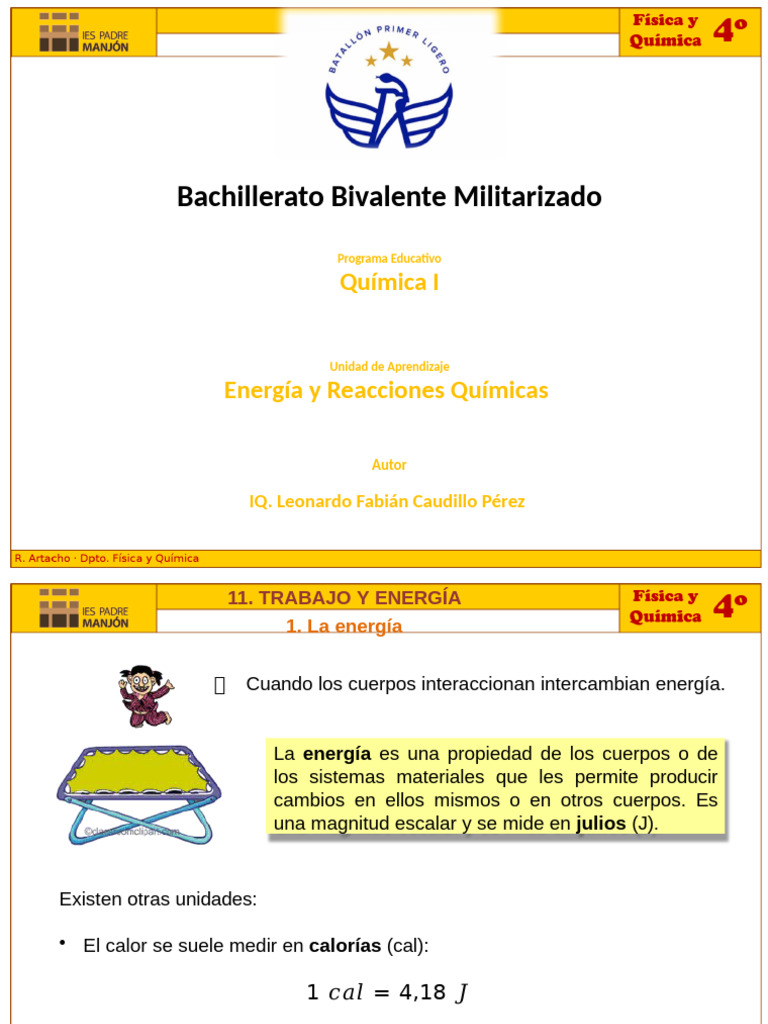 Energia Quimi 1 | PDF | Temperatura | Fuerza