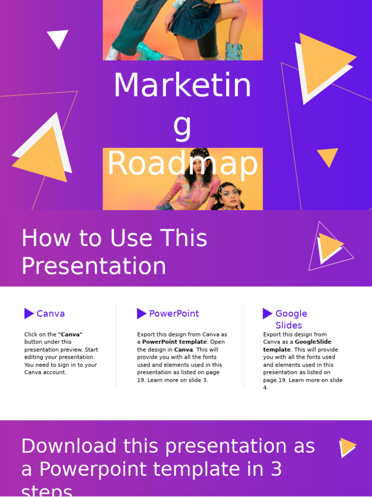 Salinan Blue, Pink and Yellow Geometric Marketing Roadmap Presentation ...