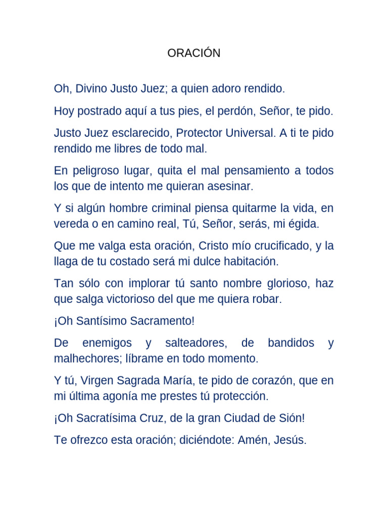Oración al Divino Justo Juez | PDF