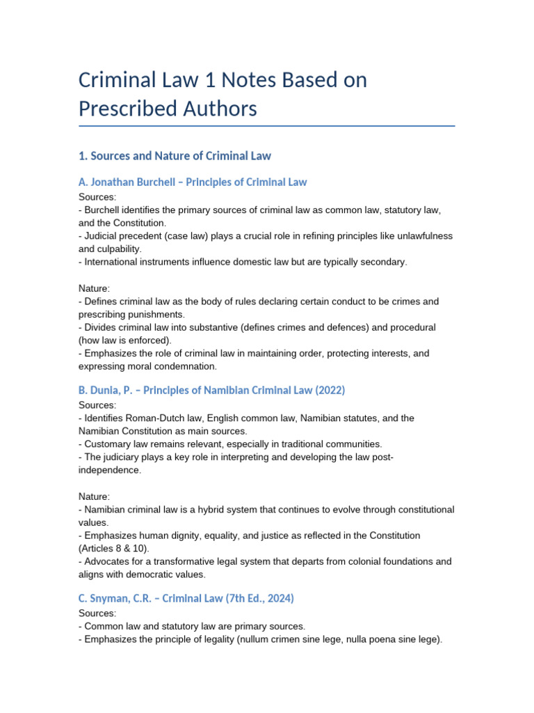 Criminal Law 1 Notes FULL COMPLETE | PDF | Causation (Law) | Crimes