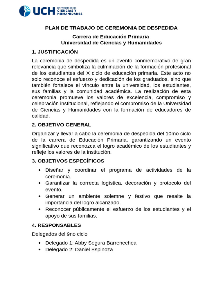 Programa de Despedida 2025 | PDF