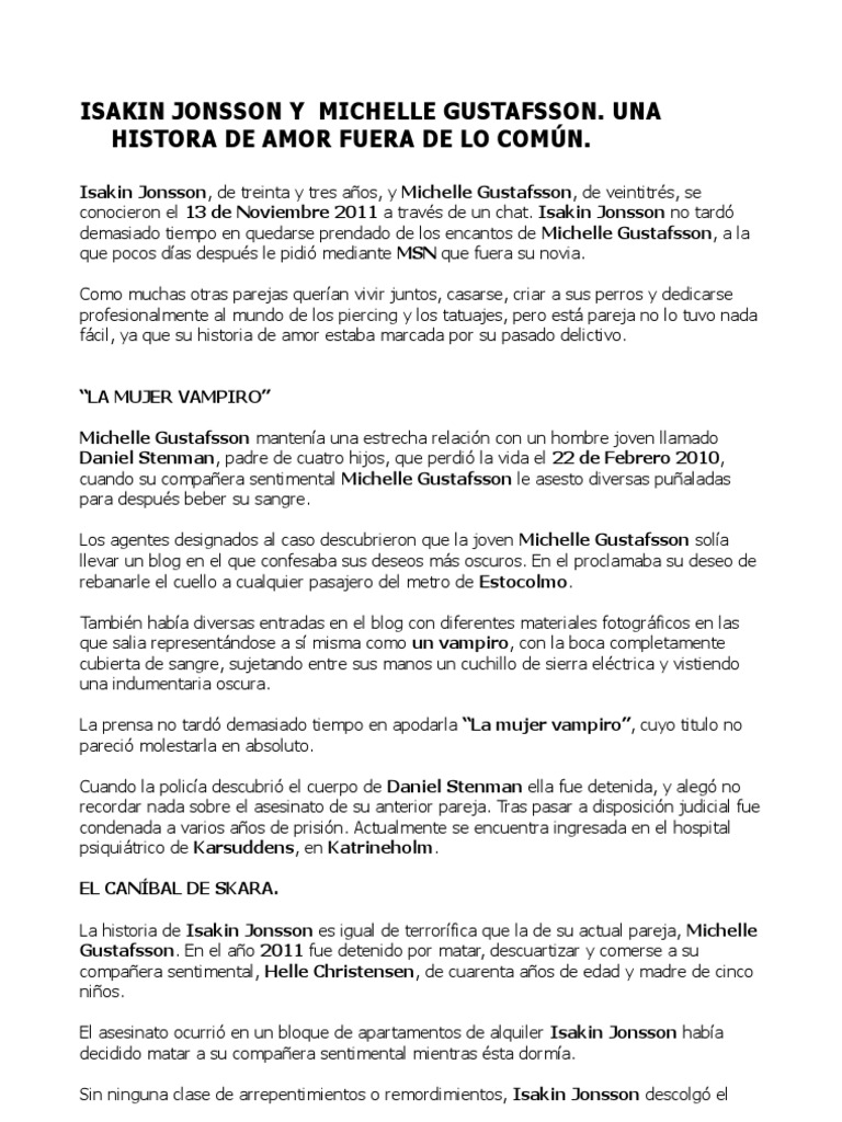 Isakin Jonsson y Michelle Gustafsson. Una Historia de Amor Fuera de Lo ...
