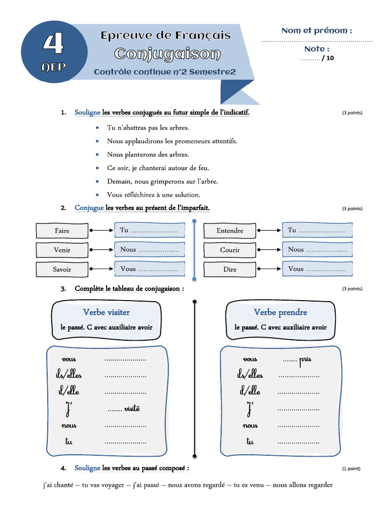 Francais 4eme Conjugaison | PDF