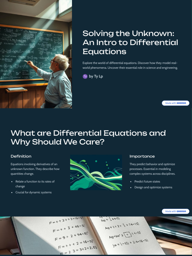Solving The Unknown An Intro To Differential Equations | PDF ...