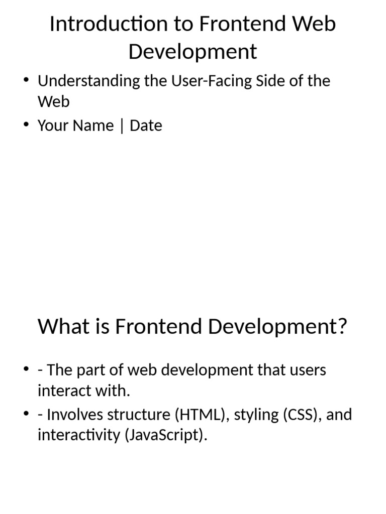 Frontend Web Development Presentation | PDF
