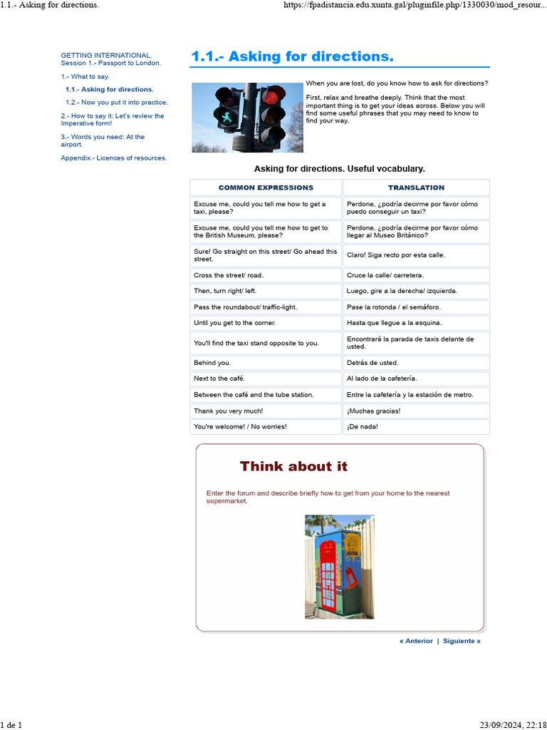 1.1. - Asking For Directions | PDF