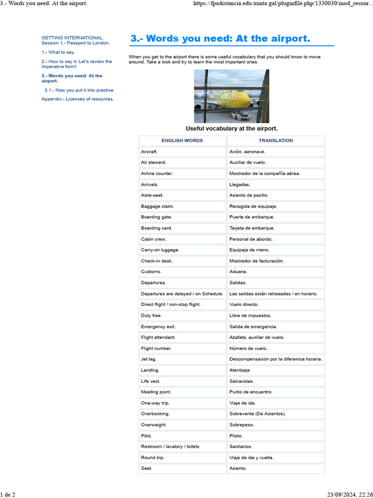 Words You Need - at The Airport | PDF | Aviación Civil | Aeronave
