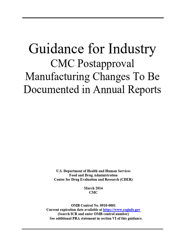 9624fnl - CMC Postapproval Manufacturing Changes To Be Documented in ...