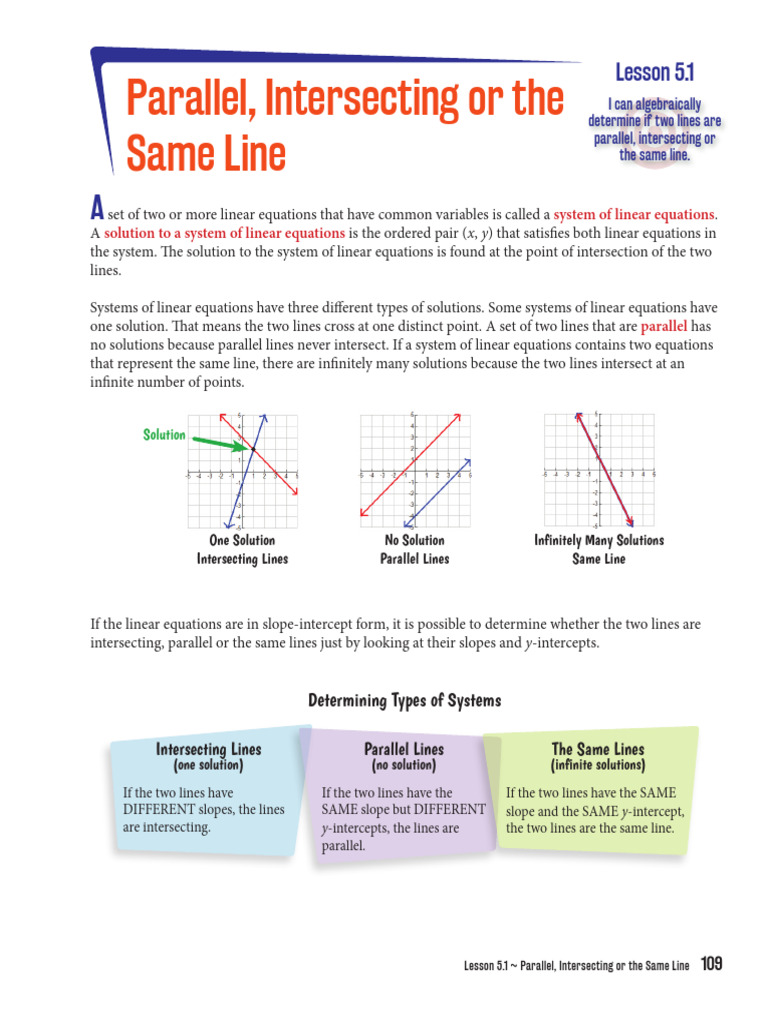 Types of Linear Equations Solutions | PDF | Line (Geometry ...