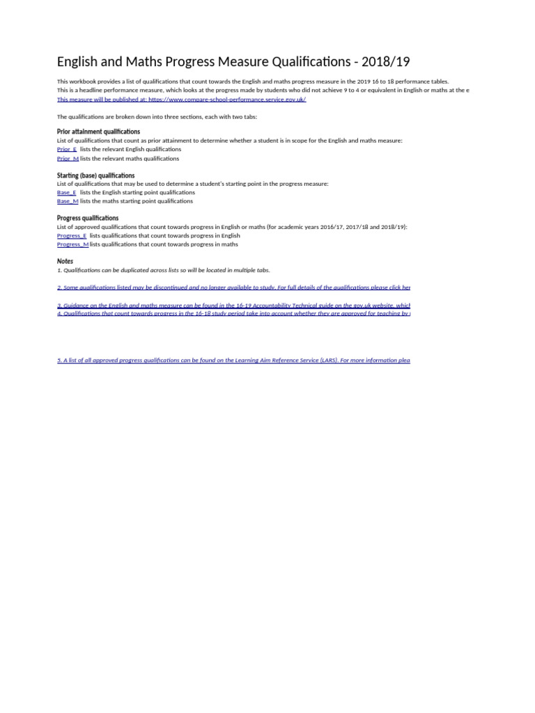 English and Maths Progress Measures 2019 | PDF | Student Assessment And ...
