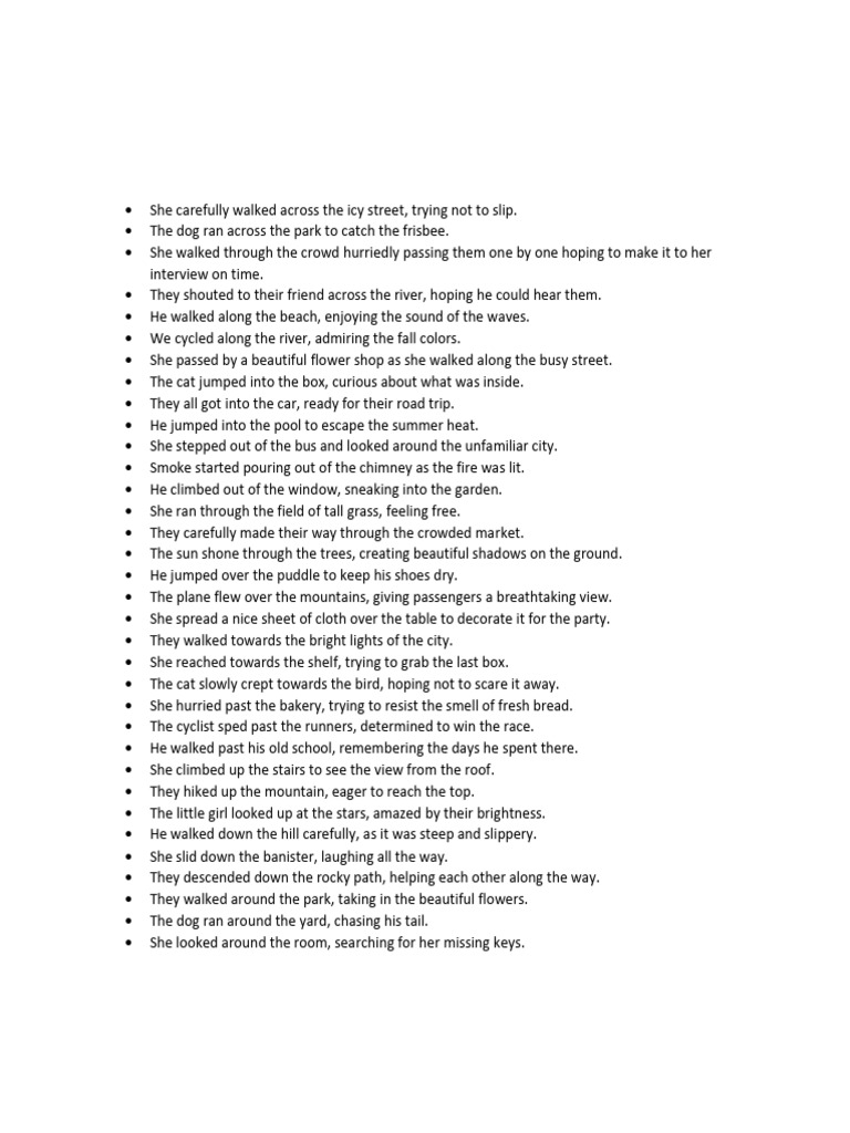 Sentences, Expressions of Movement | PDF