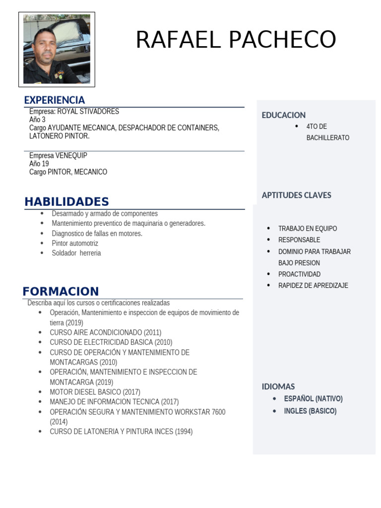 Pacheco Curriculum | PDF