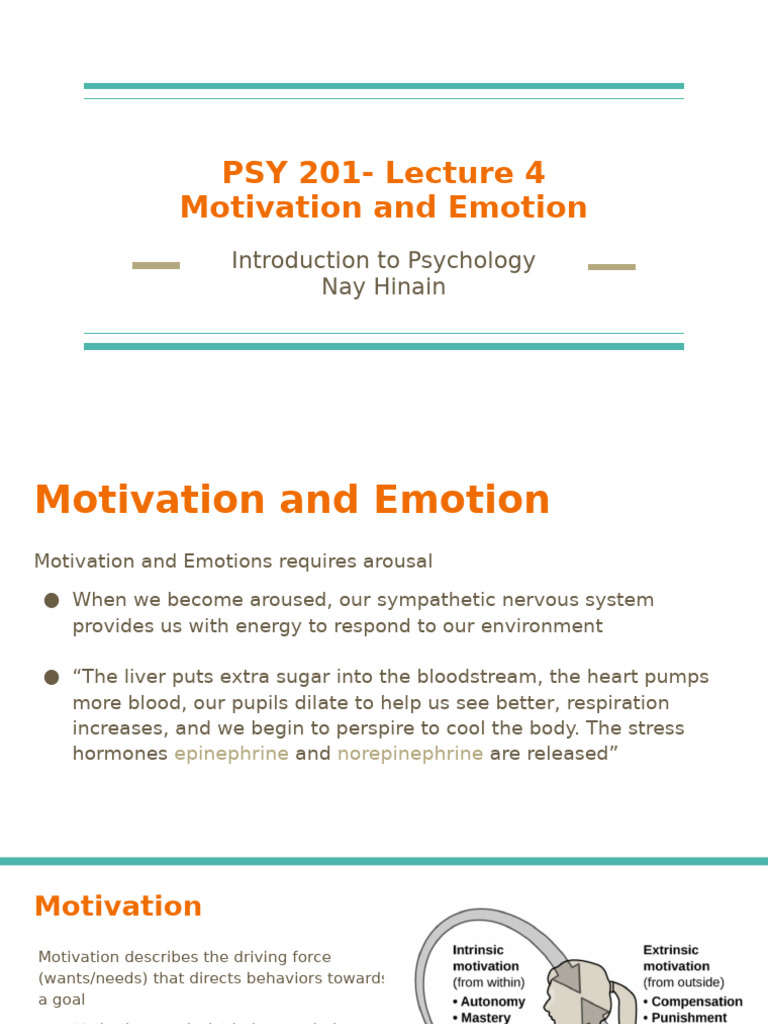 Motivation and Emotion | PDF | Emotions | Motivational