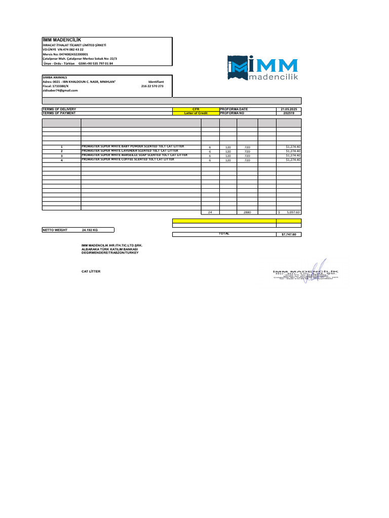 Mr. Sabır Profoma | PDF