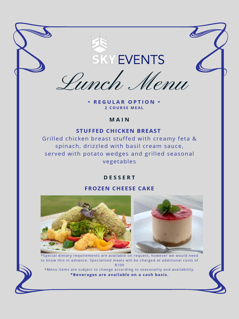 L-Sky Lunch Menu Reg | PDF