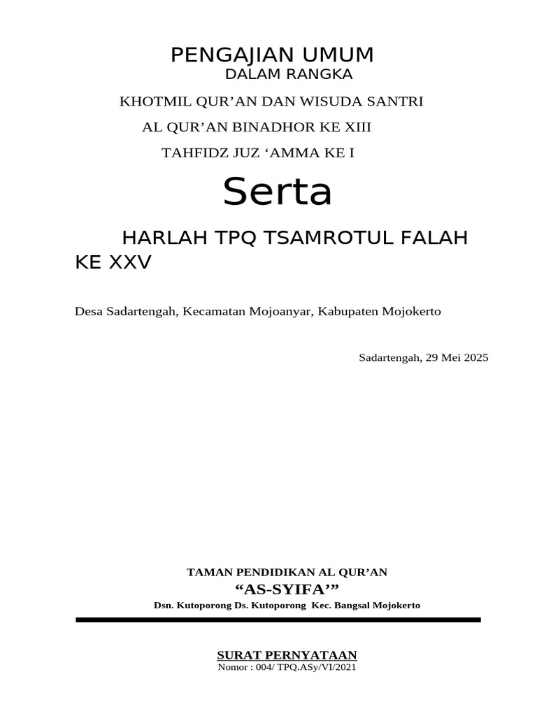 Banner Wisuda TPQ TSF | PDF